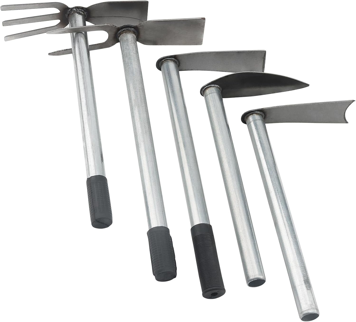 Wellsay 5 PCS Hoe Garden Tool Set, Hoe and Cultivator Hand Tiller ...