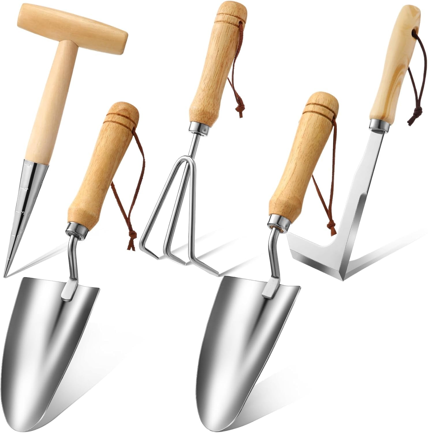 Wellsay 5 Pcs Dibber Garden Tool Set, Heavy Duty Seed Planter Gardening ...