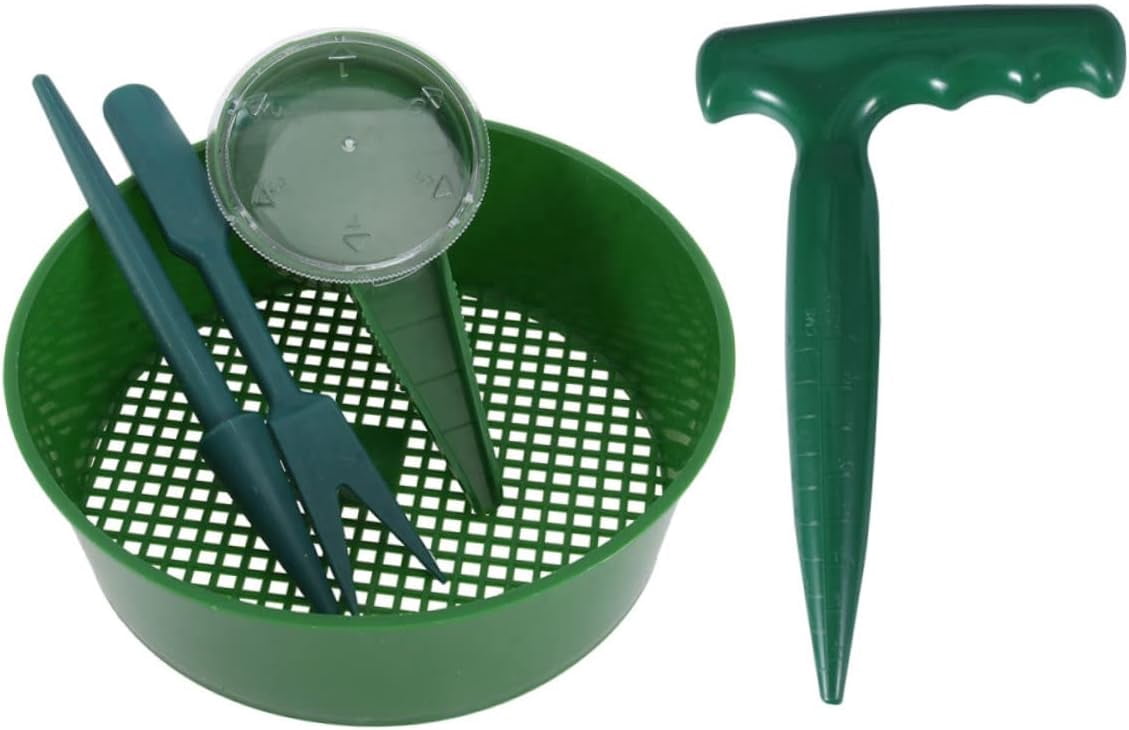 Wellsay 5-Piece Garden Tool Set: Dibber Seeder Seeder Transplanter ...