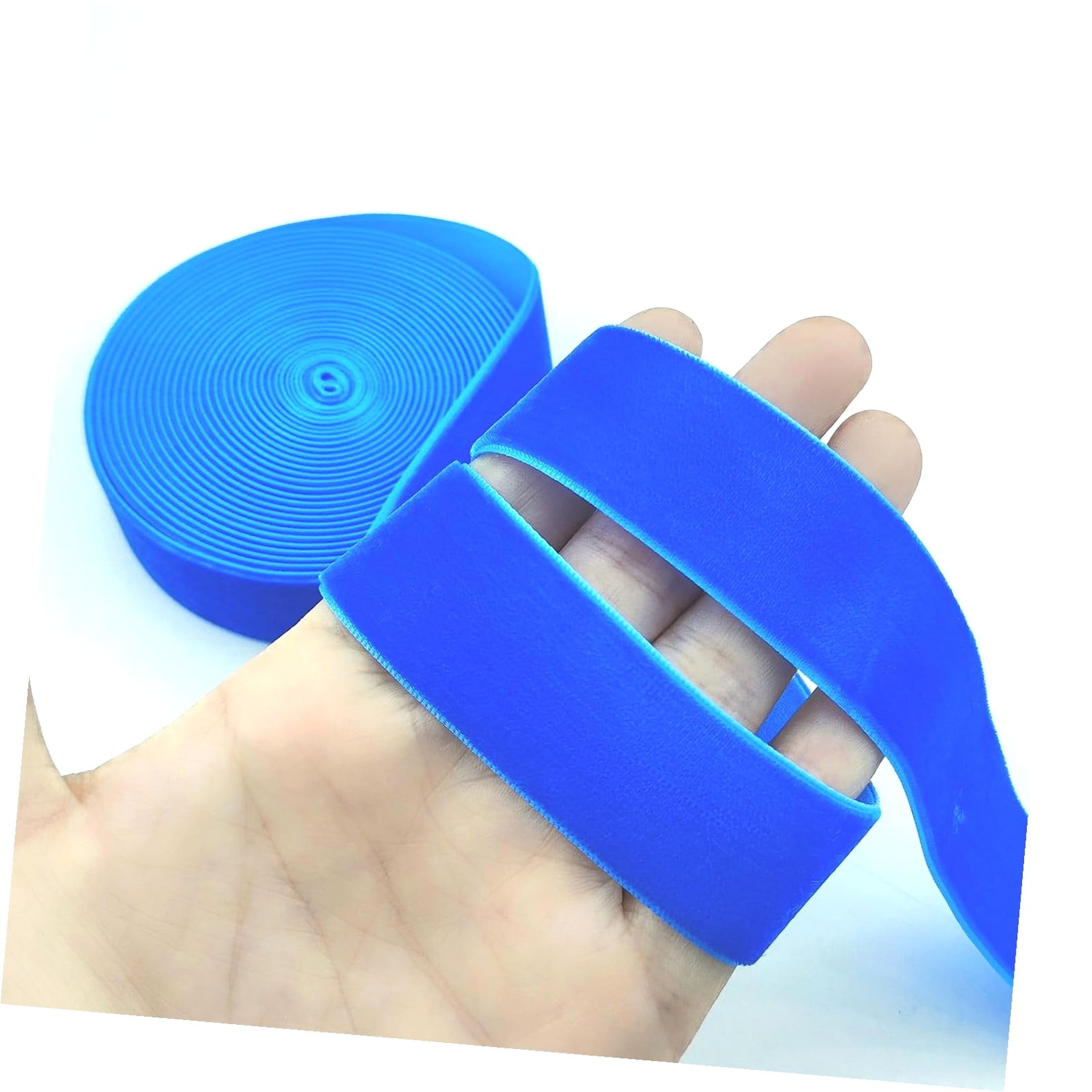 Wellsay 5 Yards Blue Velvet Single-Sided Velvet for Christmas Wreath ...