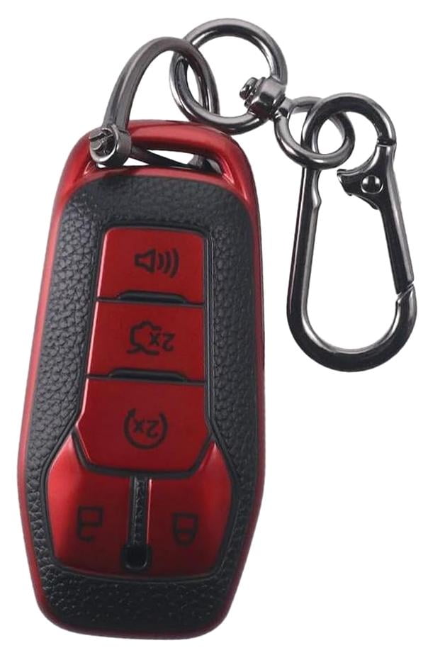 Wellsay 5-button key fob cover with keychain, smart key shell protector ...