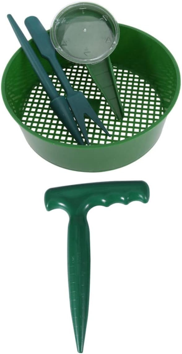 Wellsay 5-in-1 Soil Sifter Garden Tool Kit Seeder Dibber Seeder ...