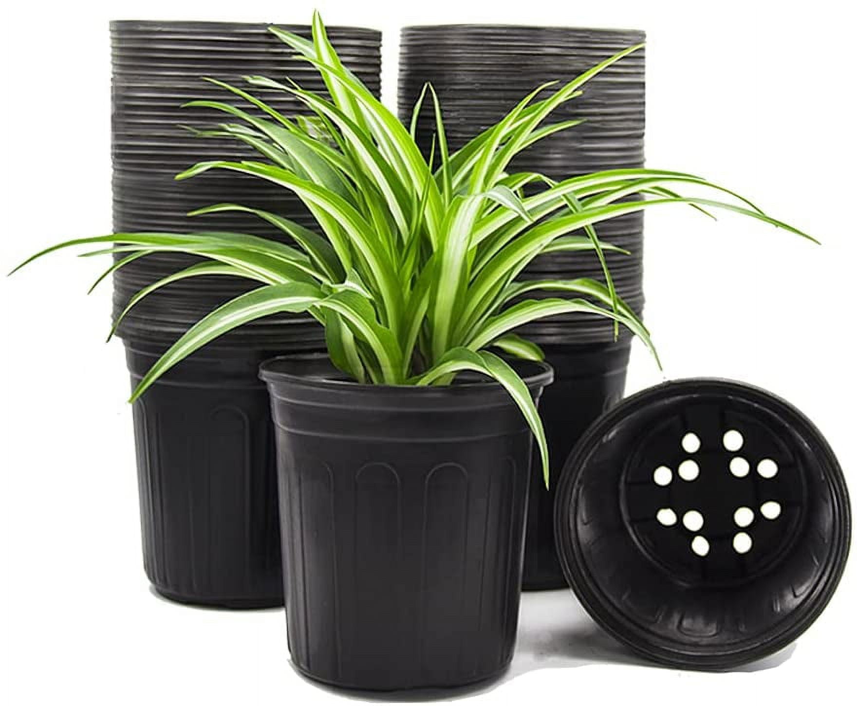 Wellsay 50-Pack 1 Gallon Flexible Flower Plant Nursery Pots, Thickened ...