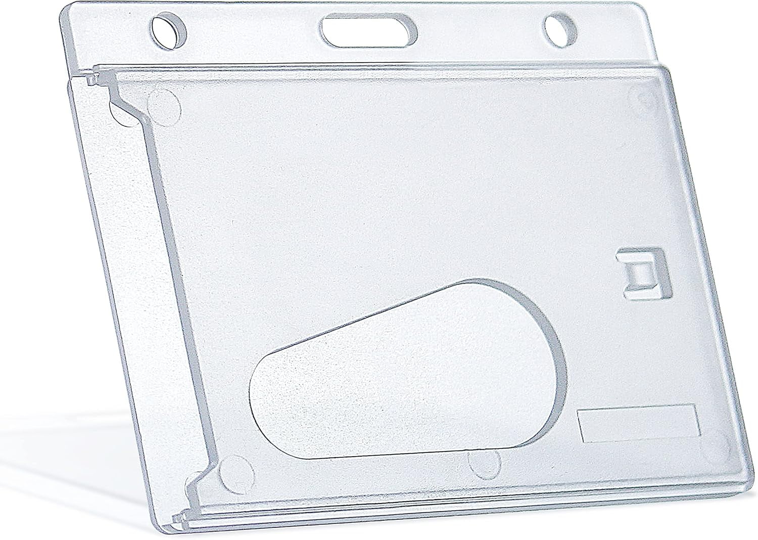 Wellsay 50 Pack Hard Plastic Horizontal Badge Holder, Id Card Holder ...