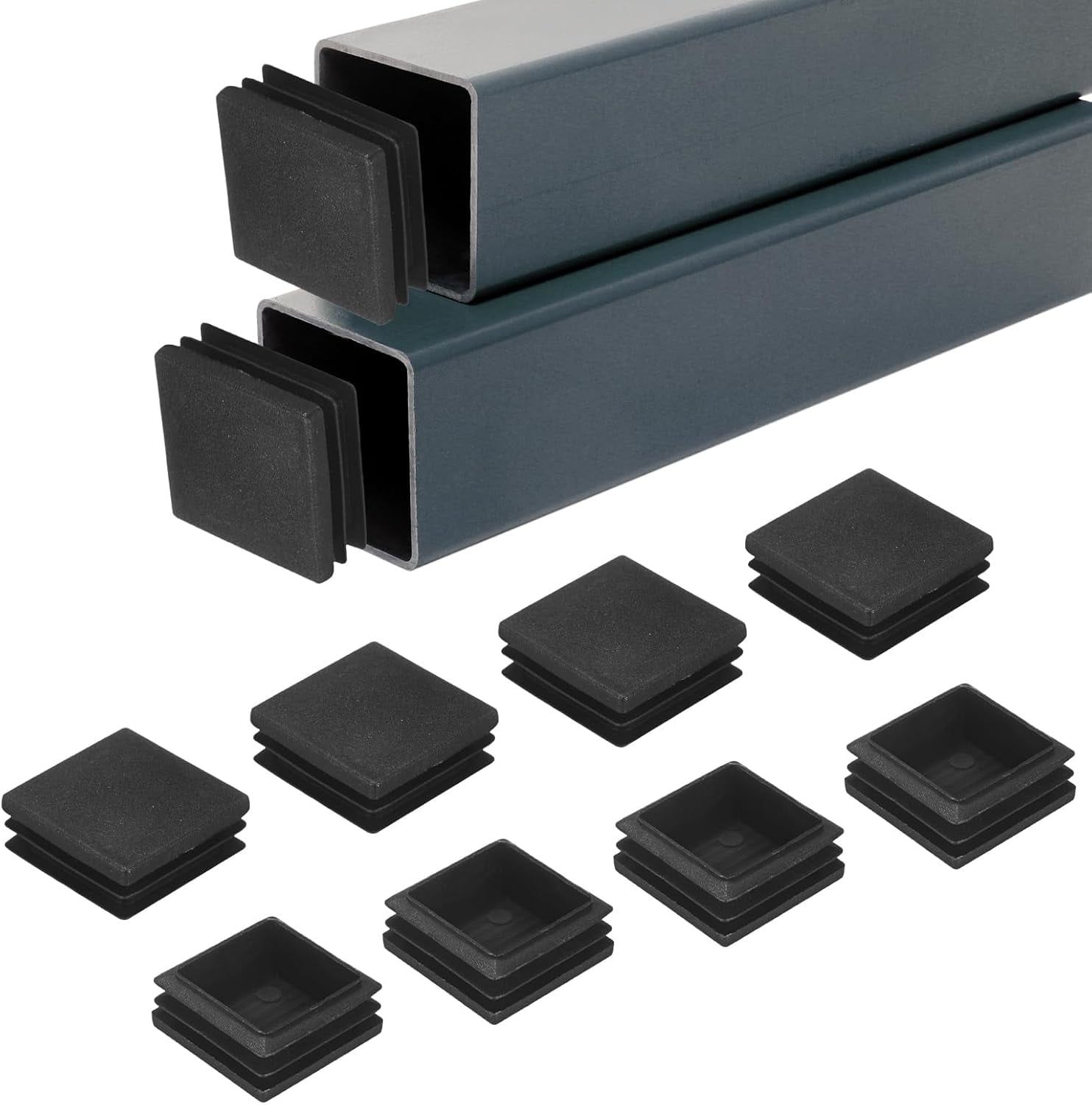 Wellsay 50-Pack Square Tubing End Caps, 1.5Inch/38mm Plastic Tube Plugs ...