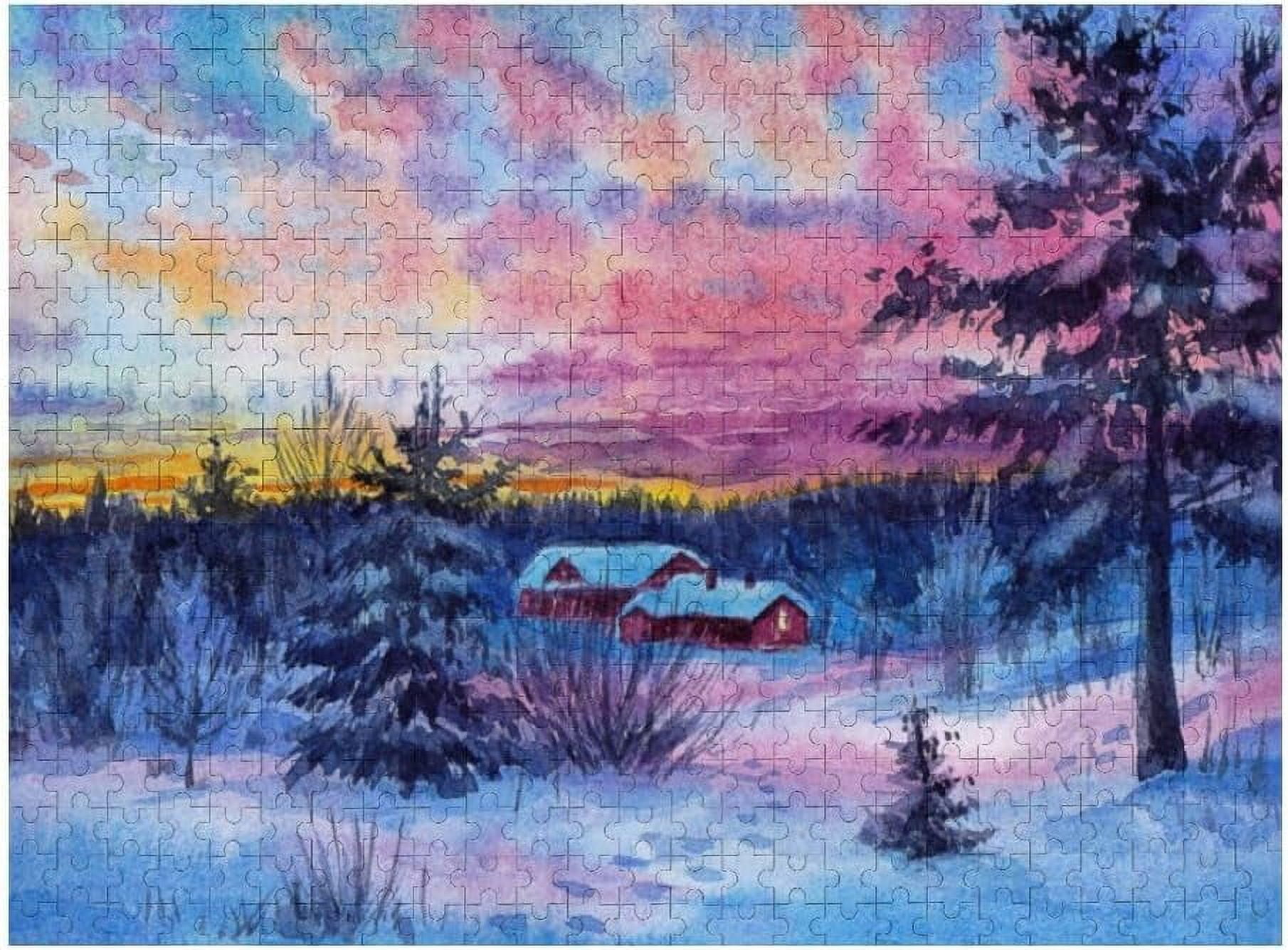 Wellsay 500 Piece Jigsaw Puzzle for Kids Adults - Watercolor Painting ...
