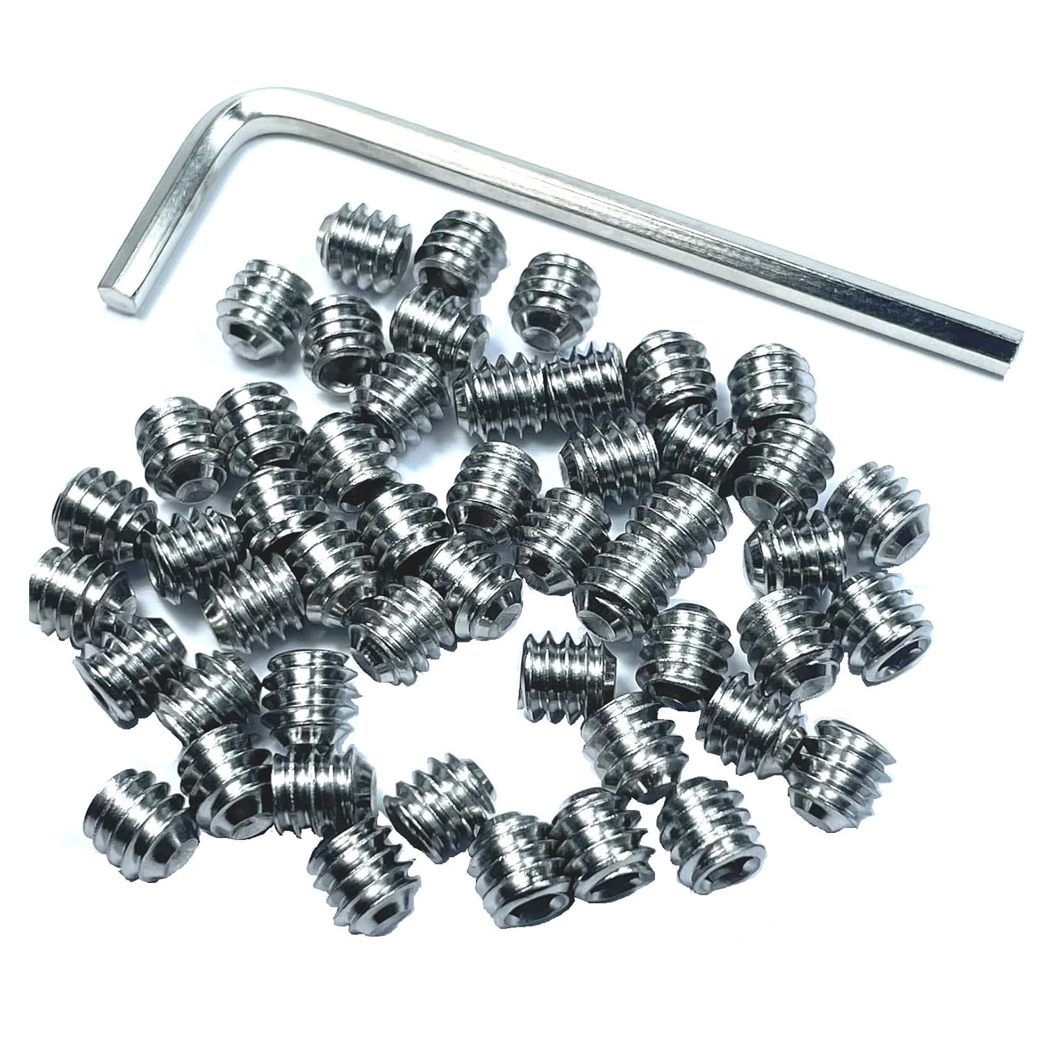 Wellsay 50pcs Set Screws 1/4-20 x 1/4" inch 304 Stainless Steel Allen ...