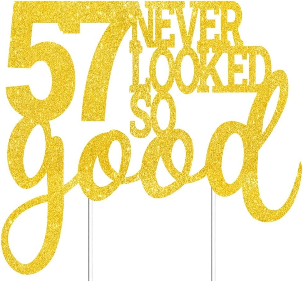 Wellsay 57 Nr Looked So Good Cake Tors Gold Glitter, Happy 57th ...