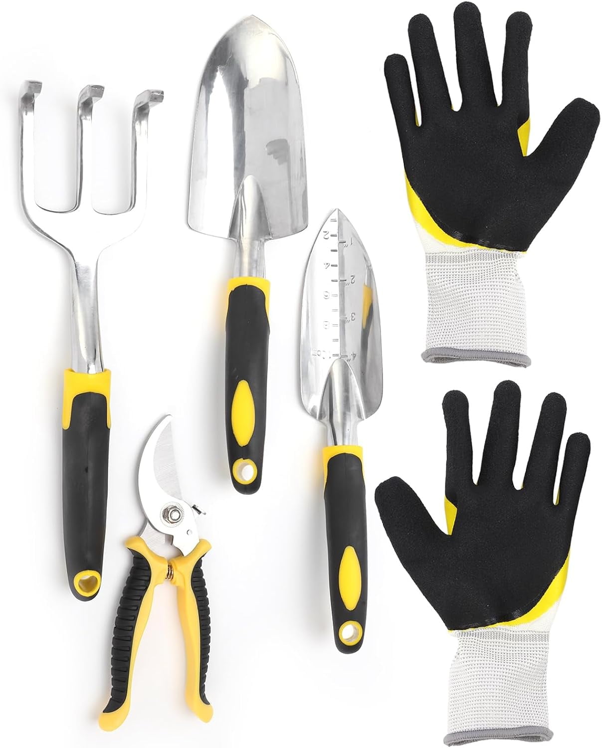 Wellsay 5Pcs Gardening Tool Kit Transplanting Spade Pruner with Cast ...