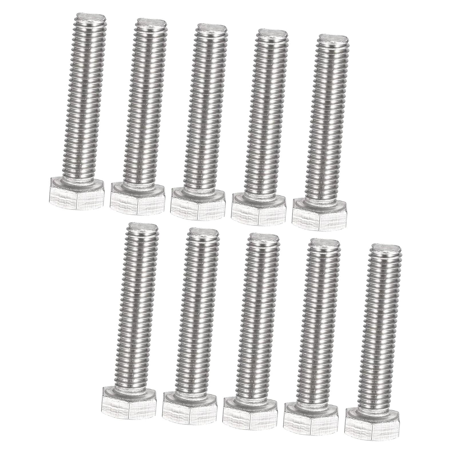 Wellsay 5Pcs M8 x 100mm Hex Screws Bolts, 304 Steel 18-8, Fully ...