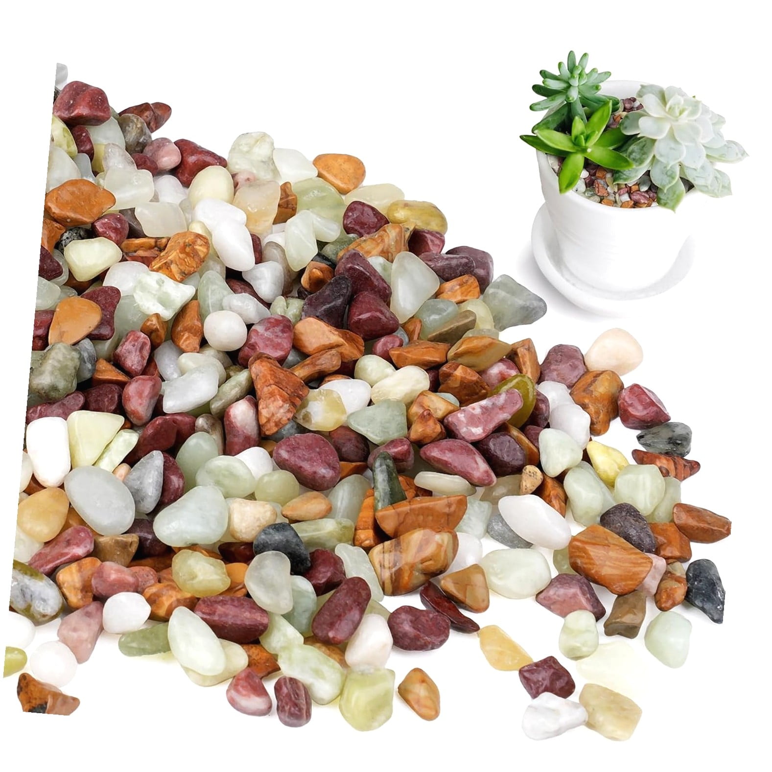 Wellsay 5lbs Pebbles for Indoor , 3/8 Inch Small Rocks for Potted ...