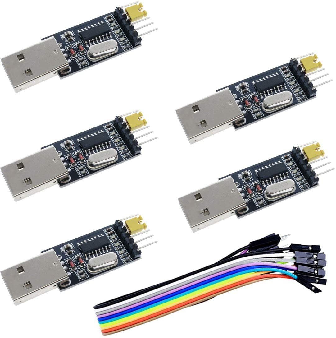 Wellsay 5pcs USB to Serial USB to TTL CH340 Module with STC Microcontroller Download Adapter ...