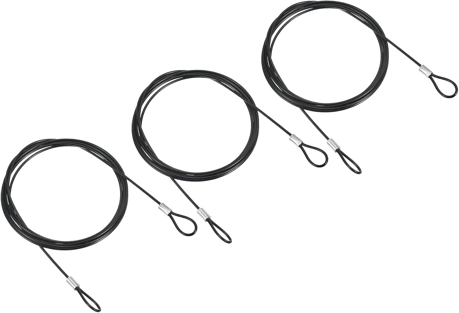 Wellsay 6.5Ft Safety Cable Lock, 3 Pack Stainless Steel 2mm Dia ...