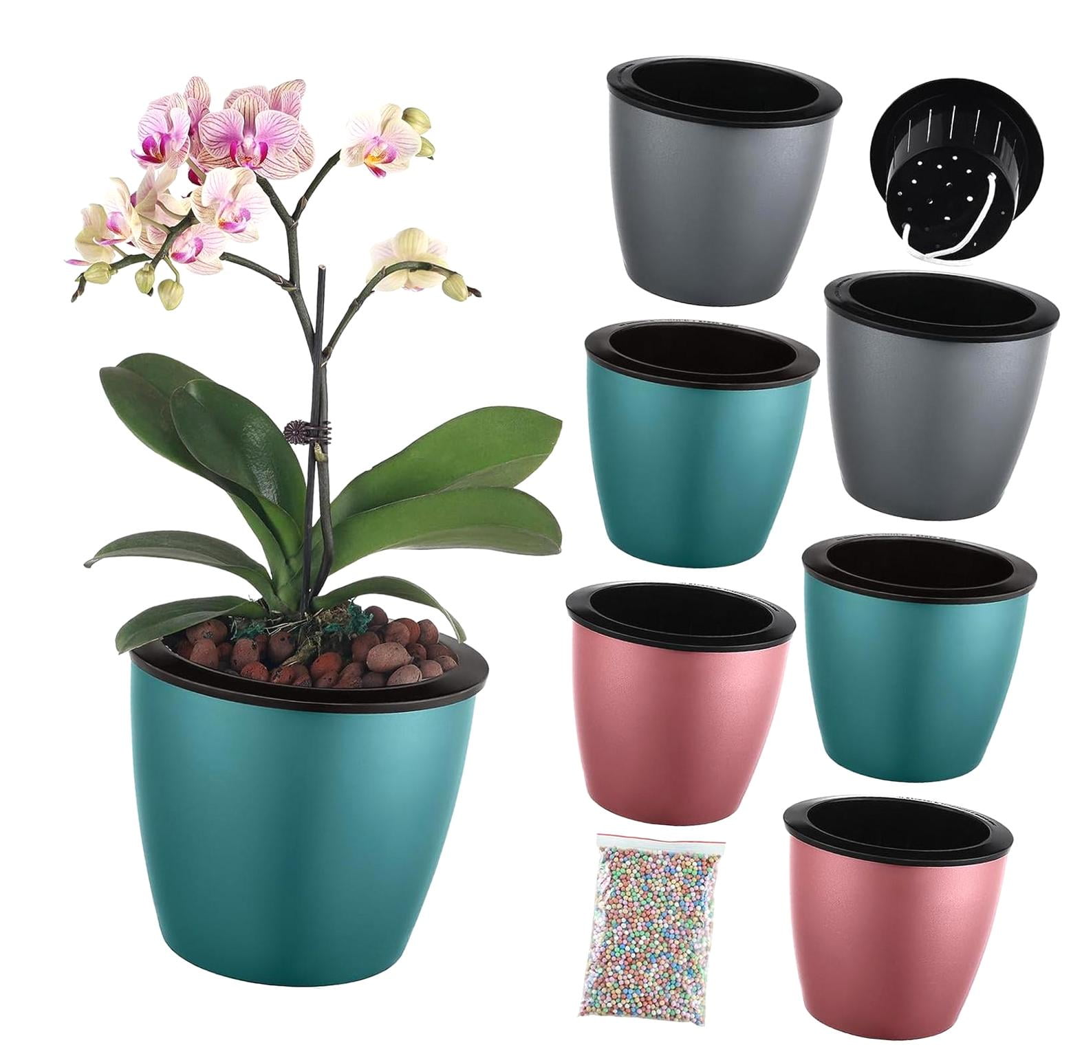 Wellsay 6.7 Inch Self Watering Pots for Indoor Plants, 6 Packs African ...