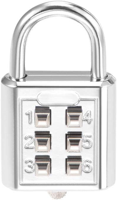 Wellsay 6-Digit Combination Padlock Push Button Lock for Locker Cabinet ...