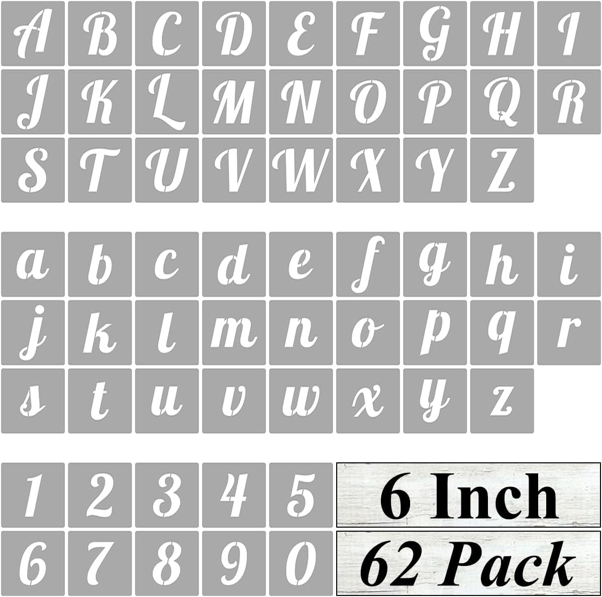 Wellsay 6 Inch Alphabet Letter Stencils for Painting - 62 Pack Letter ...
