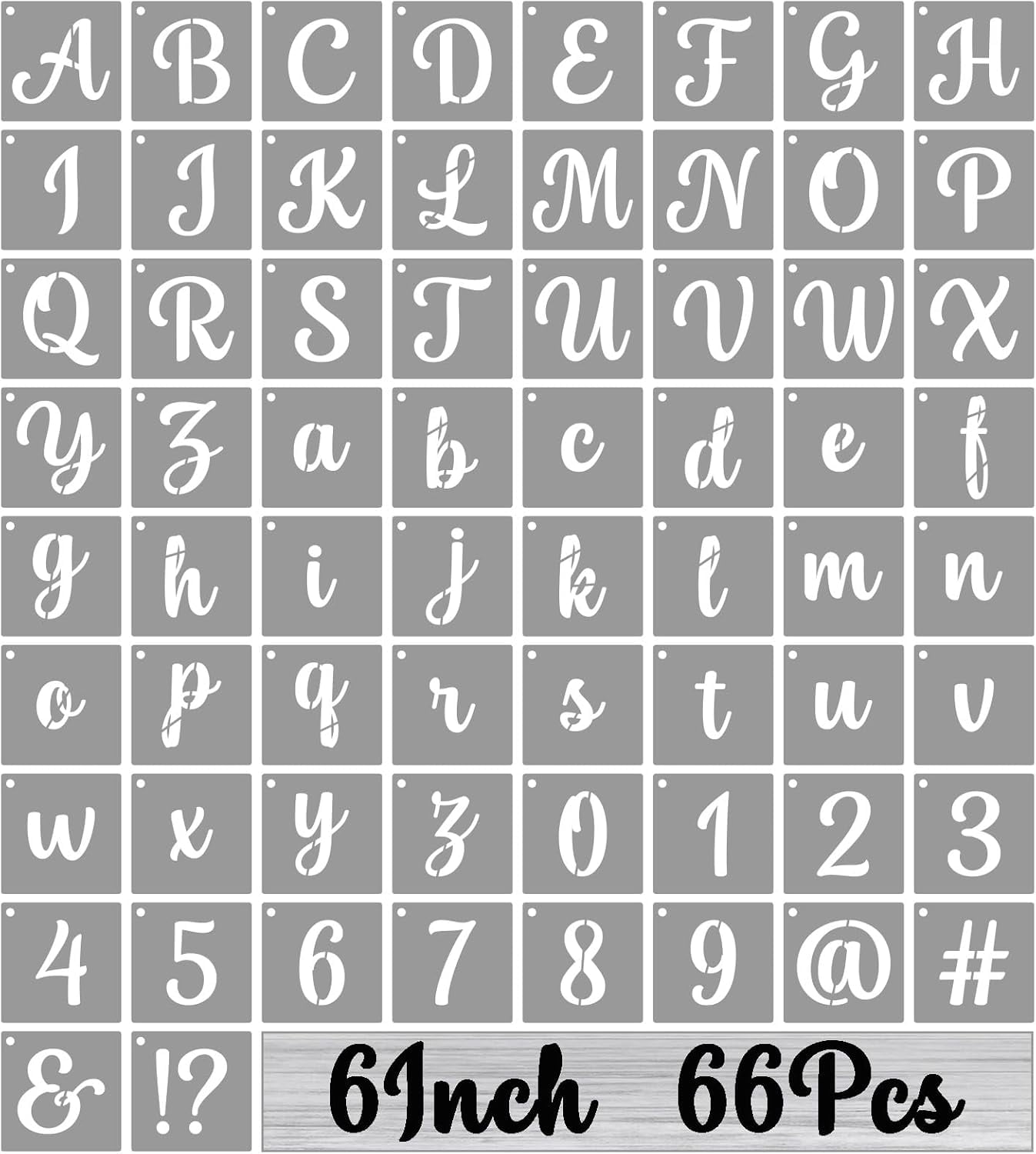 Wellsay 6 Inch Alphabet Letter Stencils for Painting, 66 Pcs Reusable ...