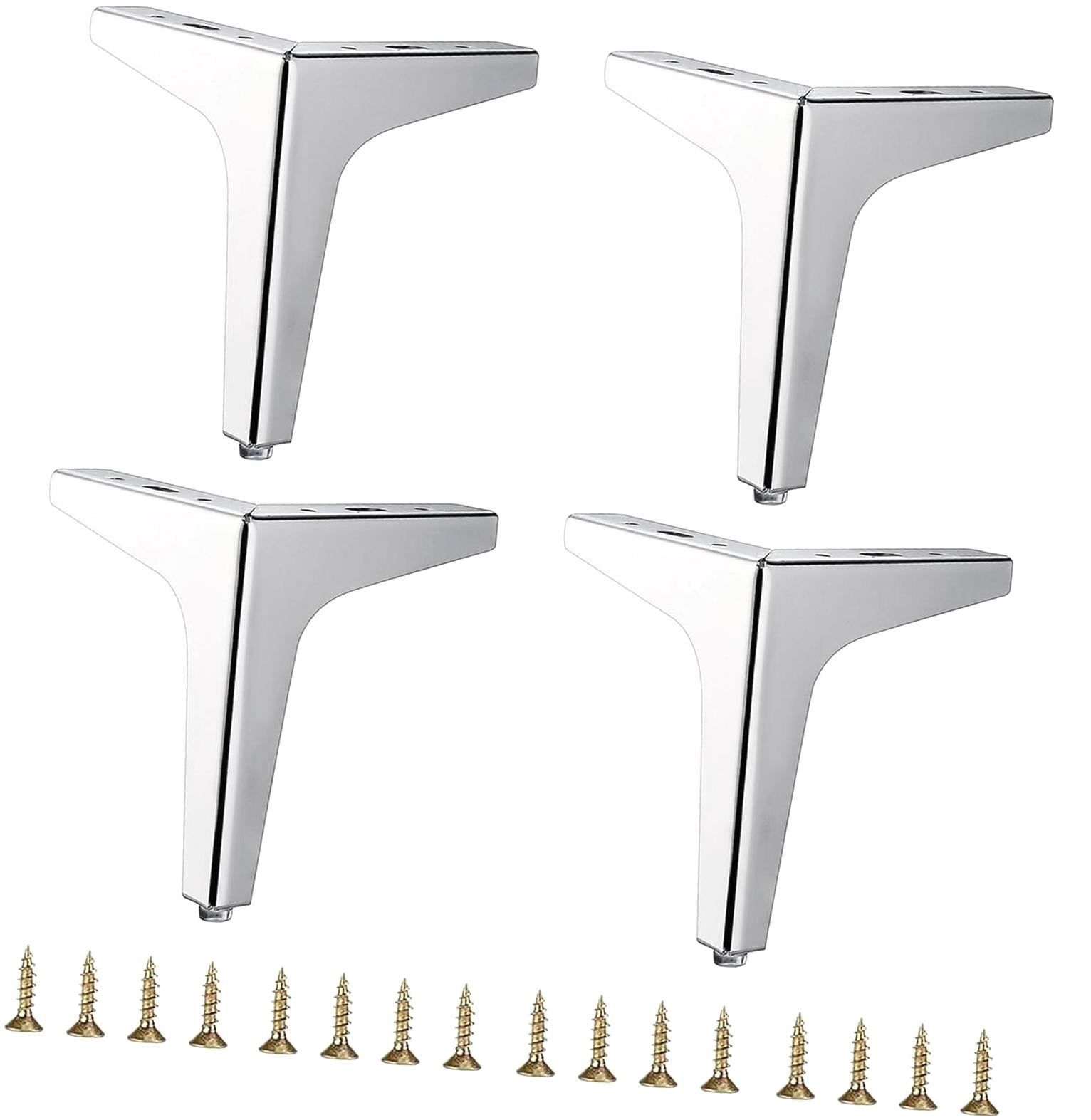 Wellsay 6-Inch Chrome Metal Furniture Legs, 4-Piece Set, Triangular ...
