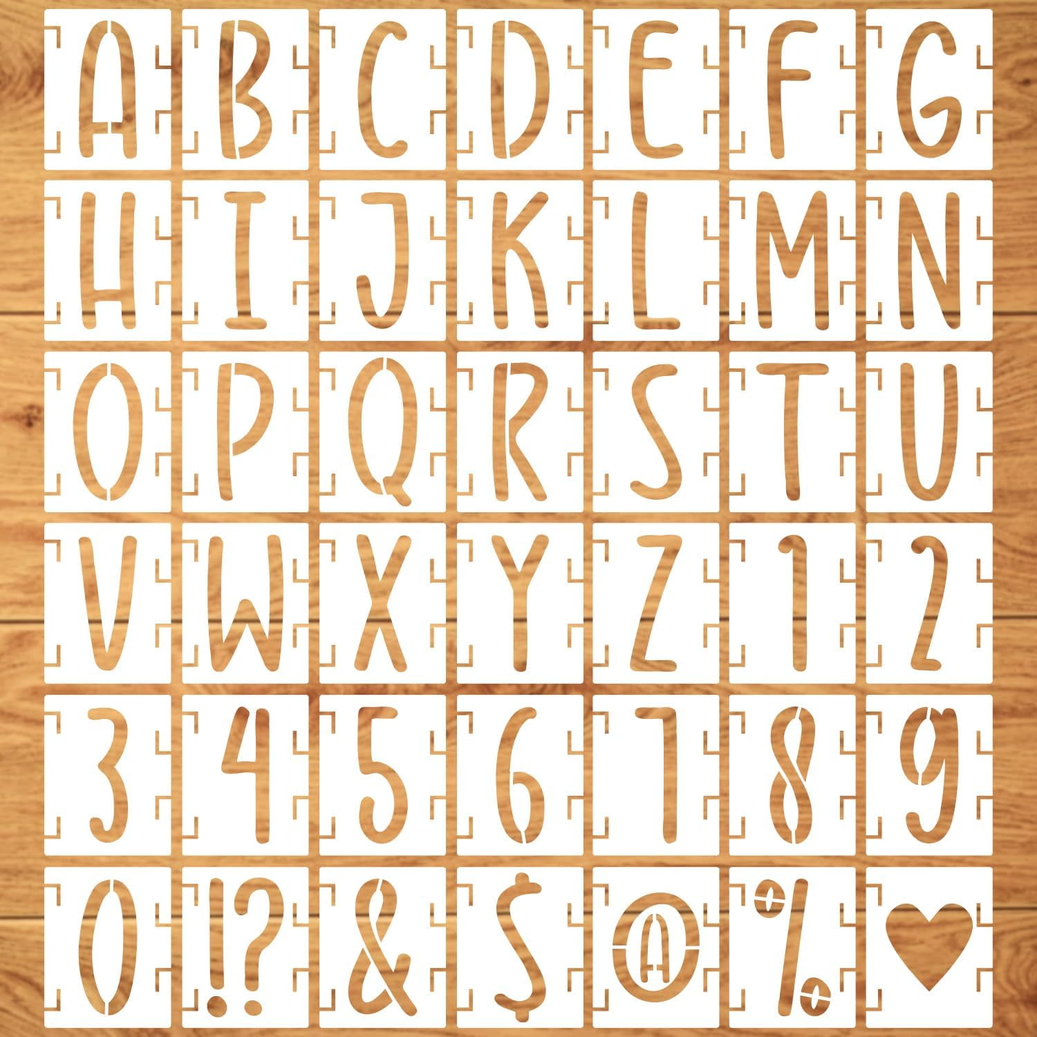 Wellsay 6 Inch Letter Stencils Kit, 42Pcs Reusable Numbers Symbol Craft ...
