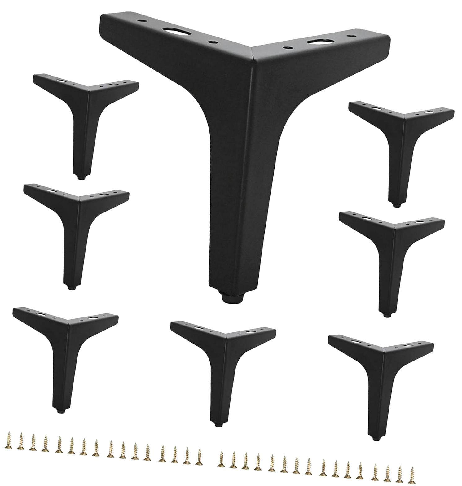 Wellsay 6-Inch Matte Metal Furniture Legs, 8-Piece Set, Triangular ...
