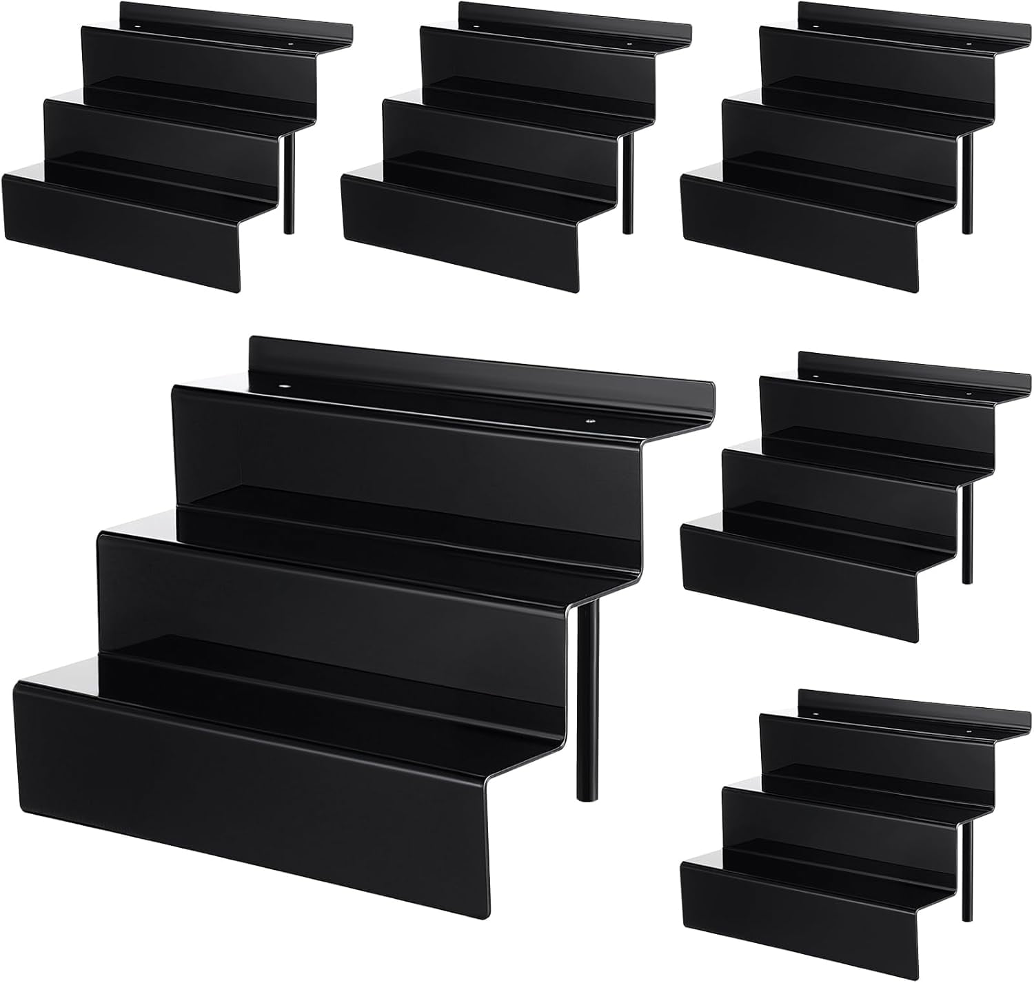 Wellsay 6 Pcs Acrylic Riser 12 Inch Display Stand 3 Tier Shelf Riser ...