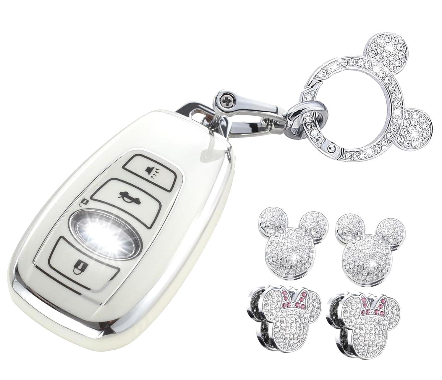 Wellsay 6-Piece Bling Keychain Set with Rhinestone Decorations for Key ...