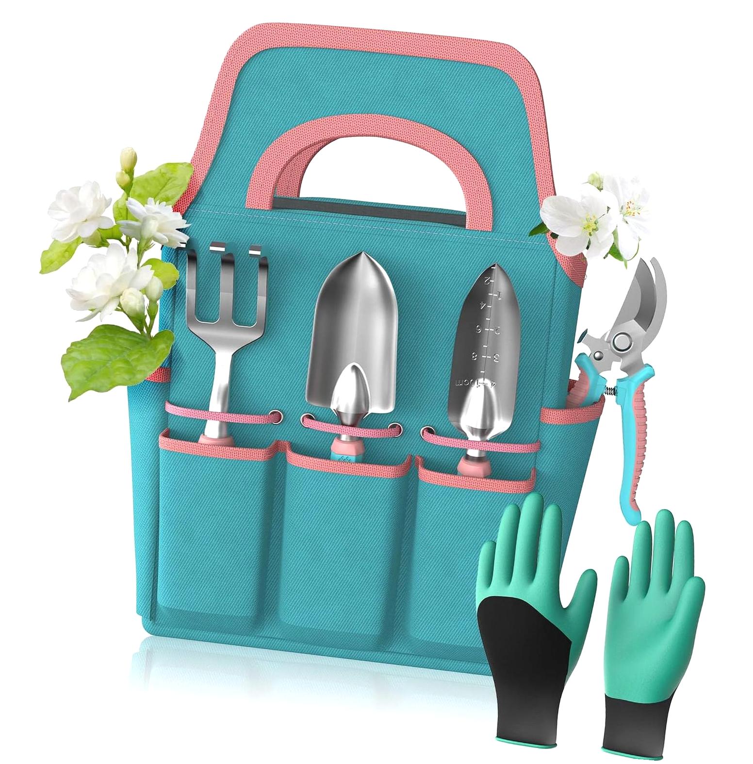 Wellsay 6 Piece Garden Tool Collection, Aluminum Alloy Beginner Kit ...