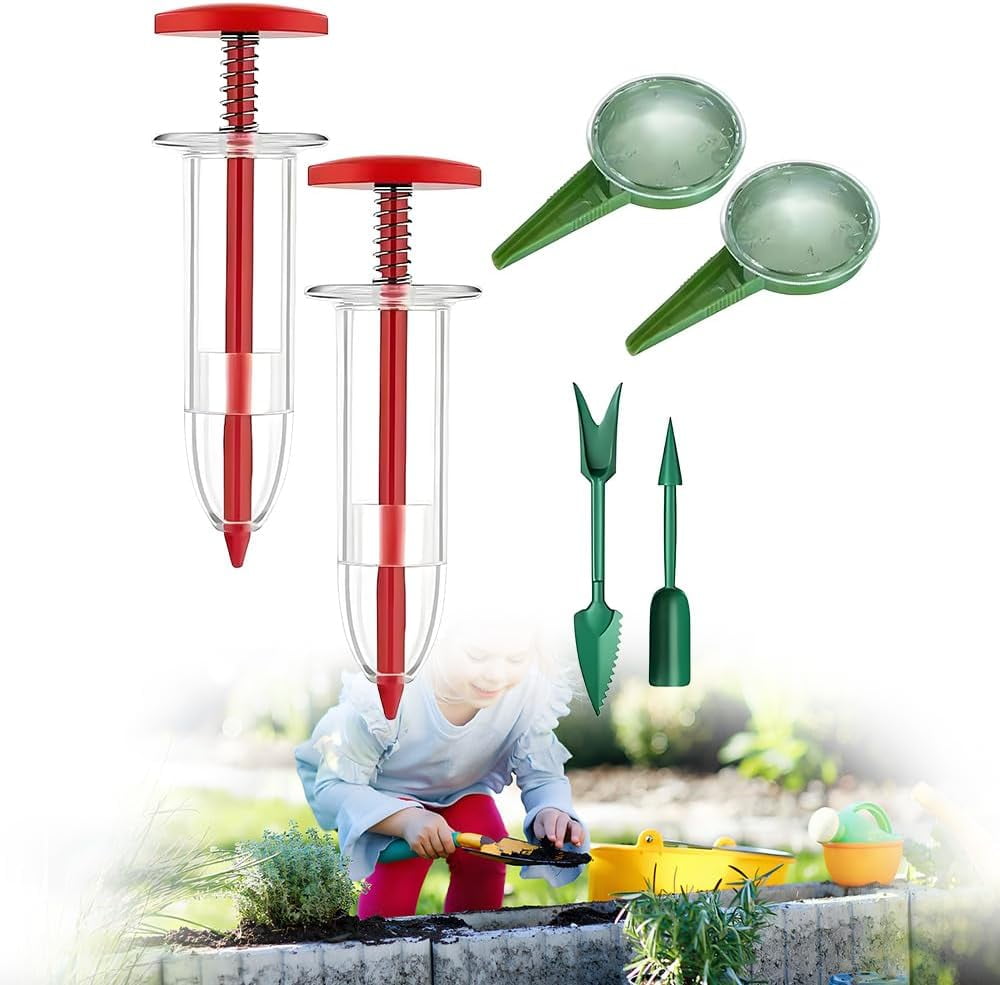 Wellsay 6-Piece Manual Seed Planter Tool Set – Hand Seeder & Seed ...