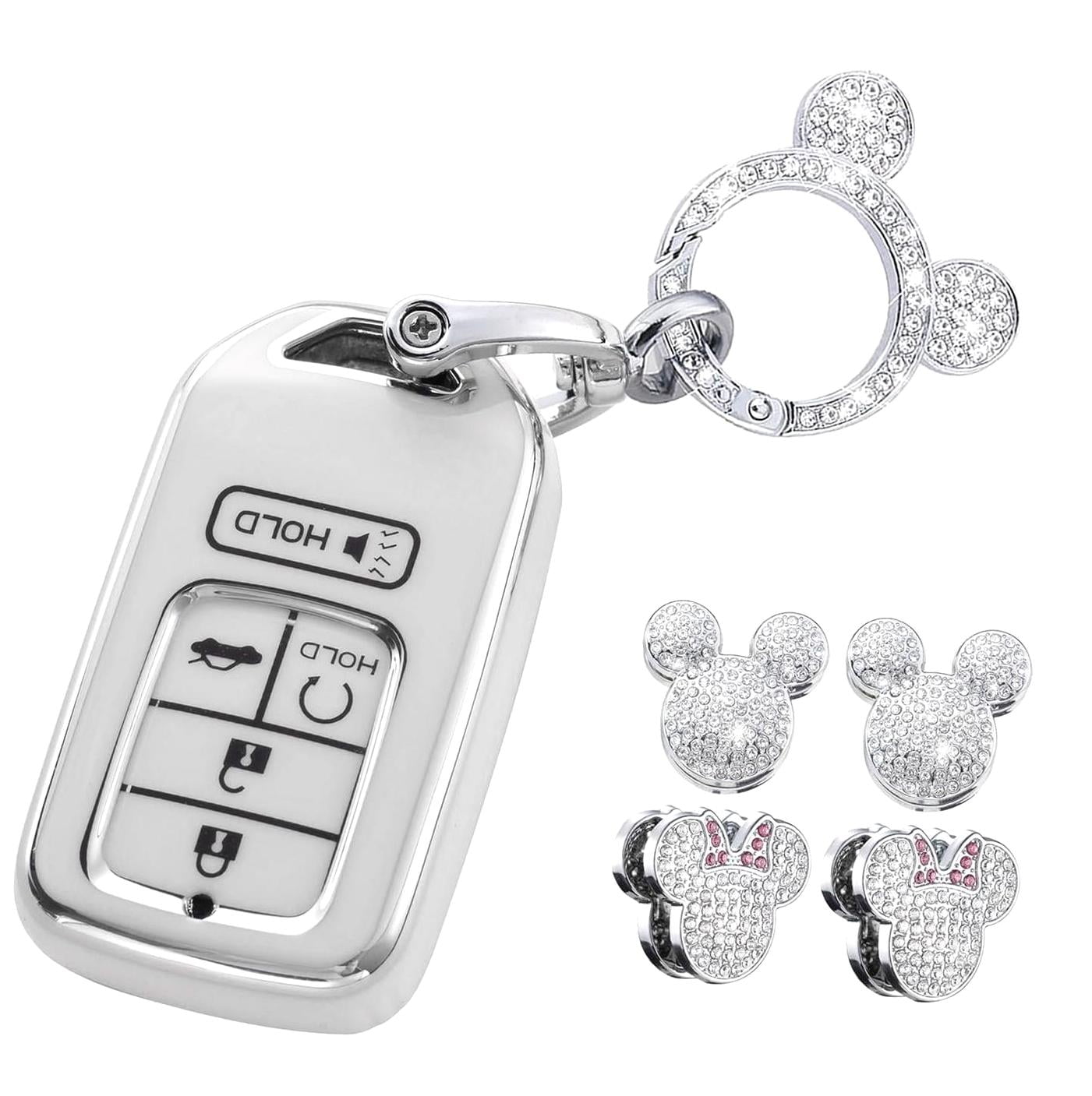 Wellsay 6-Piece Rhinestone Key Fob Cover Set with Bling Keychain ...