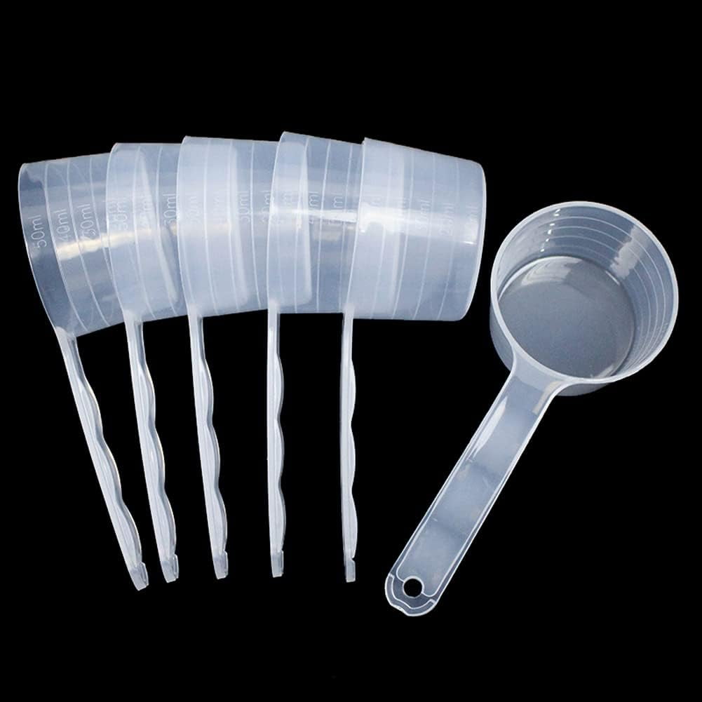 Wellsay 6 Pieces Long Handle Plastic Measuring Spoons Measuring Scoops ...