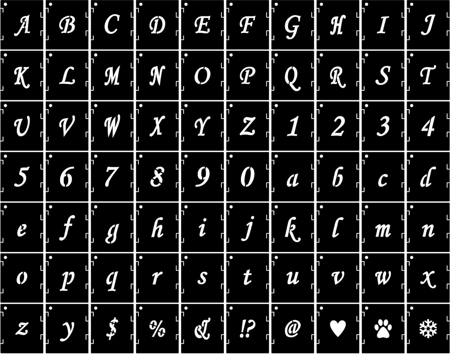 Wellsay 6 inch Alphabet Letter Stencils Reusable Plastic, 70PCS Number ...