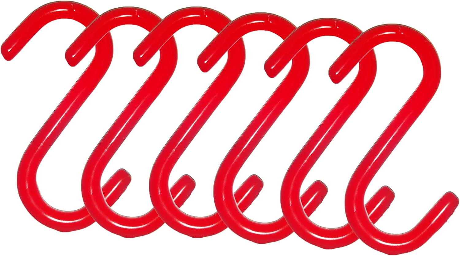 Wellsay 60 Pieces 4" inch Red Vinyl Coated S Shaped Hooks for Hanging ...