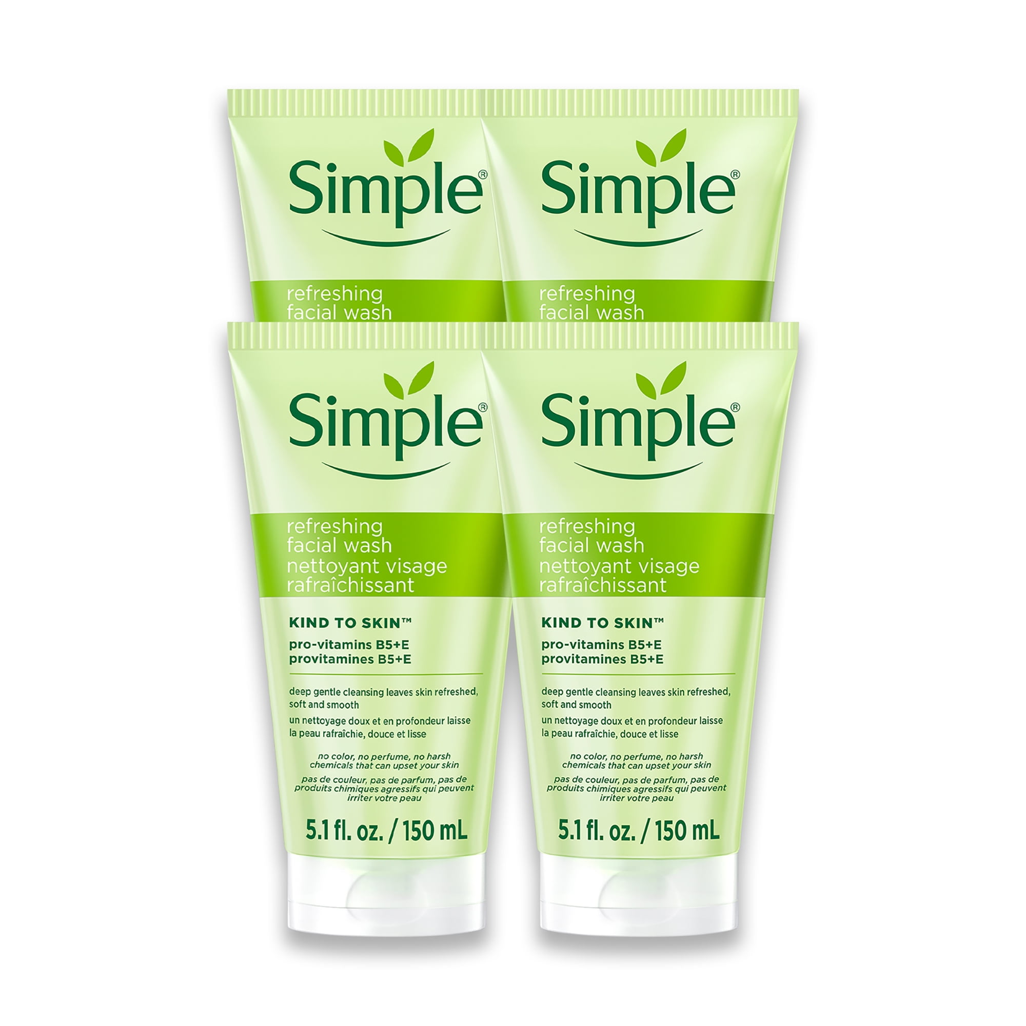 Simple Kind To Skin Refreshing Facial Wash, Face Wash, 4 pc - Walmart.com