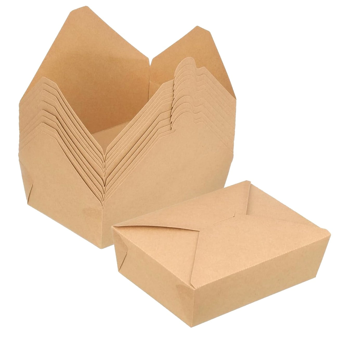 Wellsay 68 oz Take Out Food Containers 100 Pack, Paper To Go Containers ...