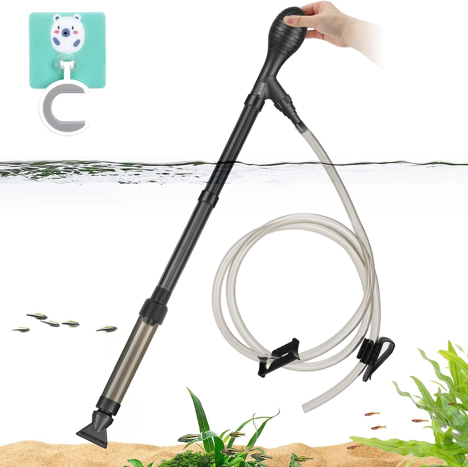 Wellsay 6ft Siphon Aquarium Vacuum Cleaner, sh Tank Syphon for Water ...