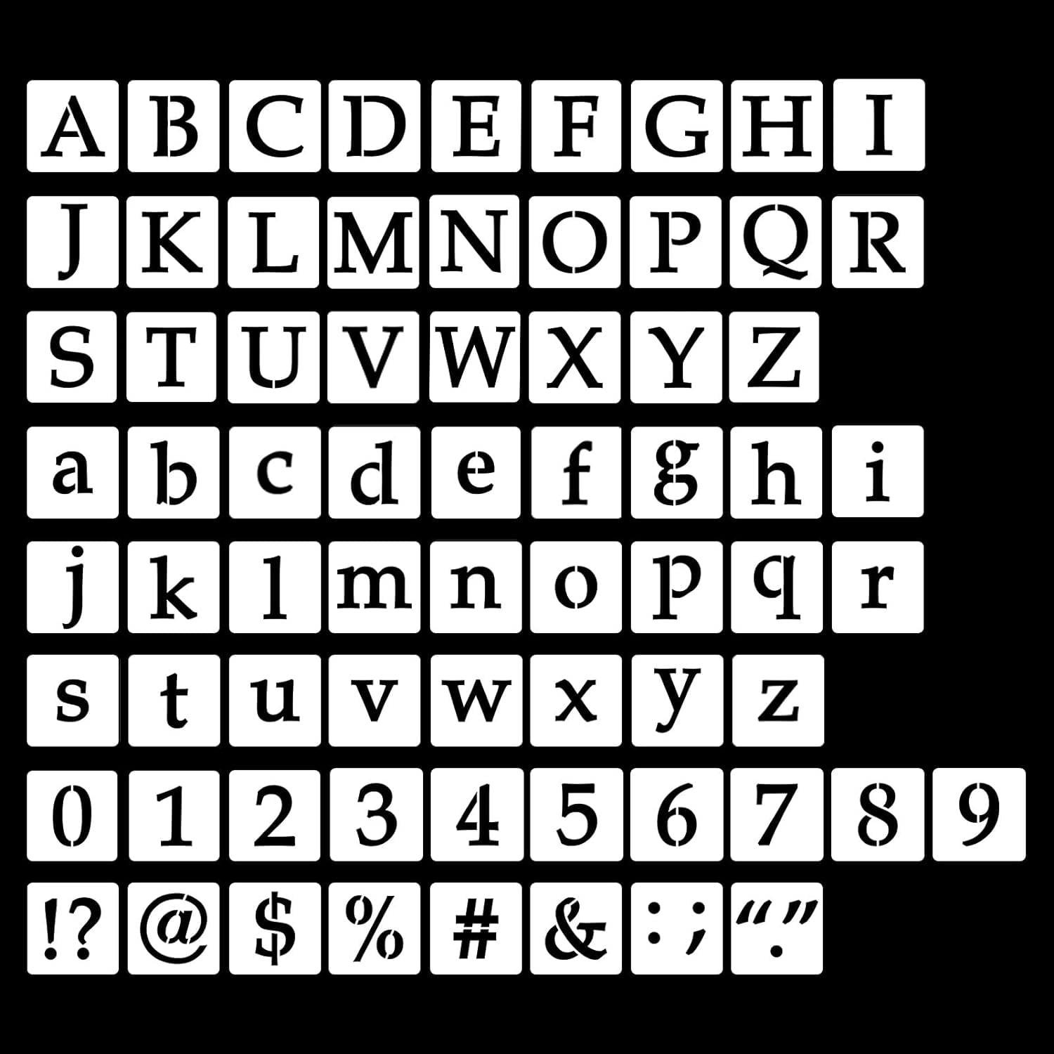 Wellsay 70pcs Stencils,1 Inch Reusable Plastic Stencils for Painting on ...