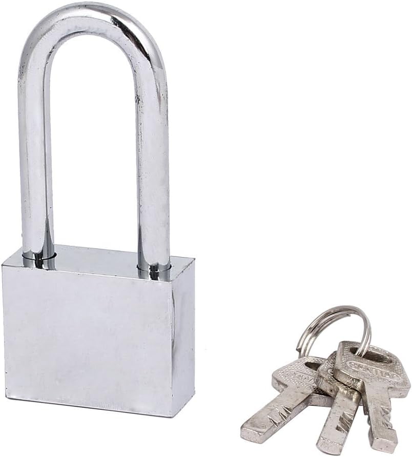 Wellsay 7mm Dia Padlocks Steel Shackle Rectangle Shaped Body Anti-Theft ...
