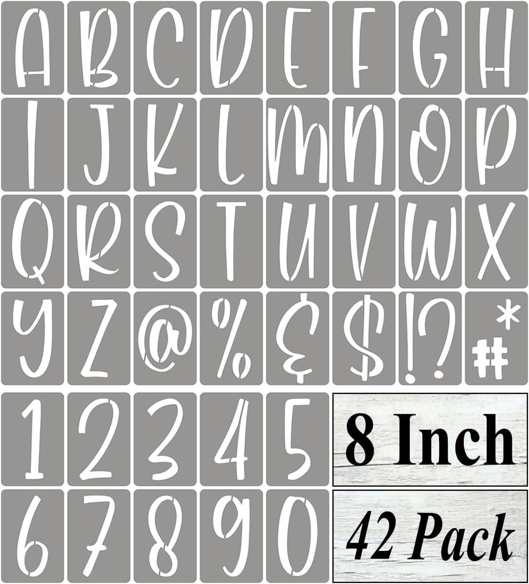 Wellsay 8 Inch Alphabet Letter Stencils for Painting - 42 Pack Letter ...