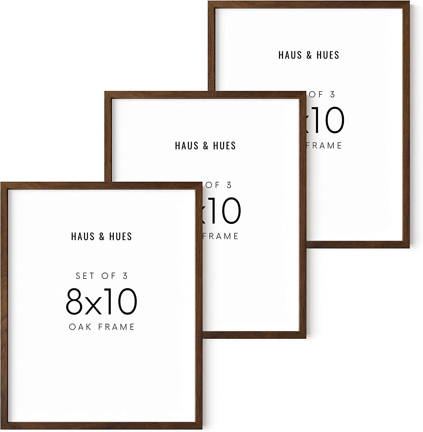 Wellsay 8x10 Picture Frame Set of 3 - Walnut Wood Picture Frames, 8 by ...