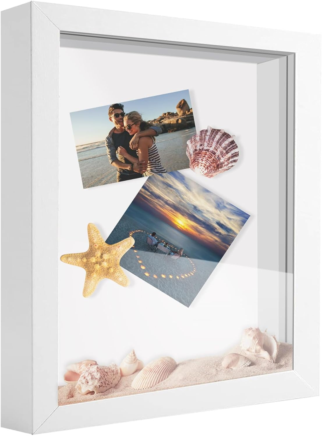 Wellsay 8x10 Shadow Box Frame Display Case, Wood with Plexiglass ...