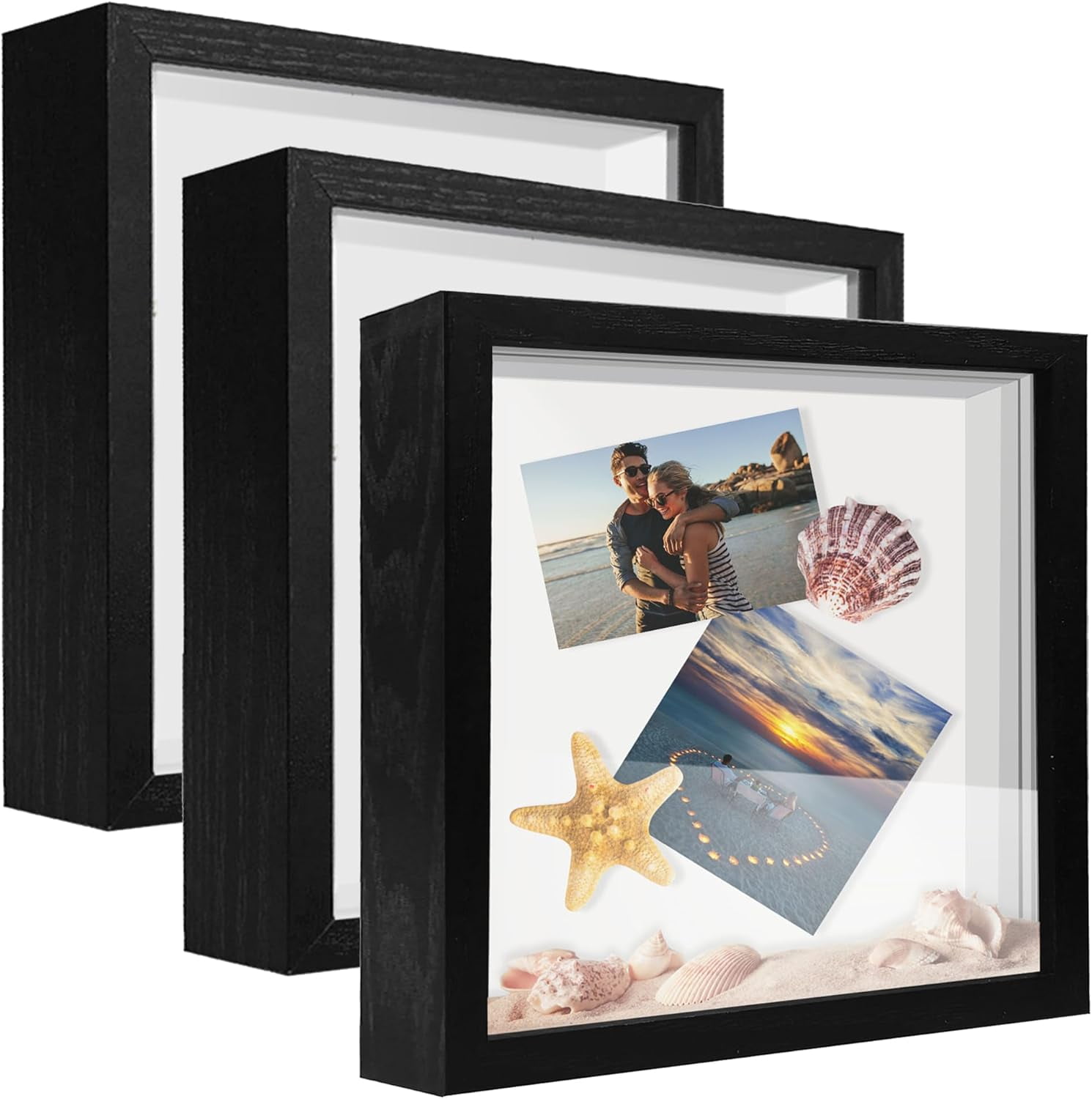 Wellsay 8x8 Shadow Box Frame Display Case, Display Case Box for ...
