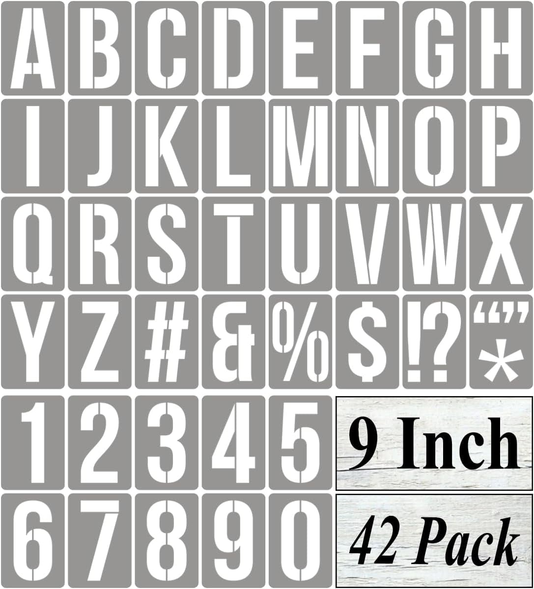 Wellsay 9 Inch Alphabet Letter Stencils for Painting - 42 Pack Letter ...
