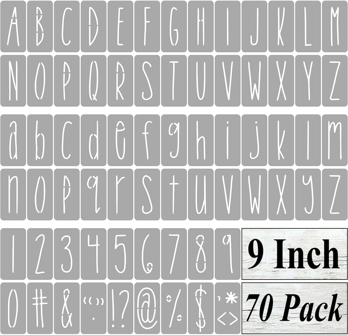 Wellsay 9 Inch Alphabet Letter Stencils for Painting - 70 Pack Letter ...