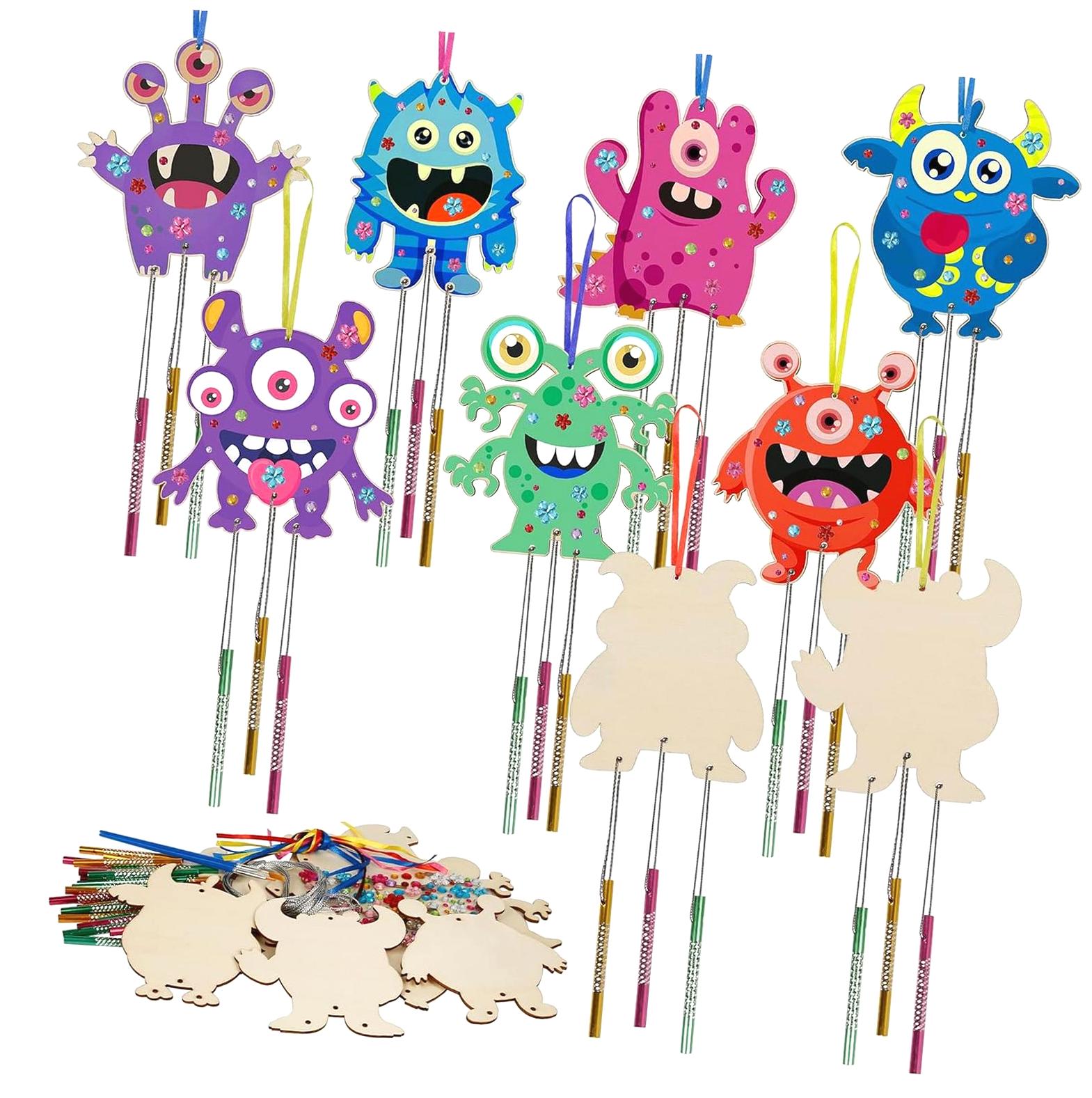 Wellsay 9-Piece Monster Wind Chime DIY Kit for Crafting Your Own ...