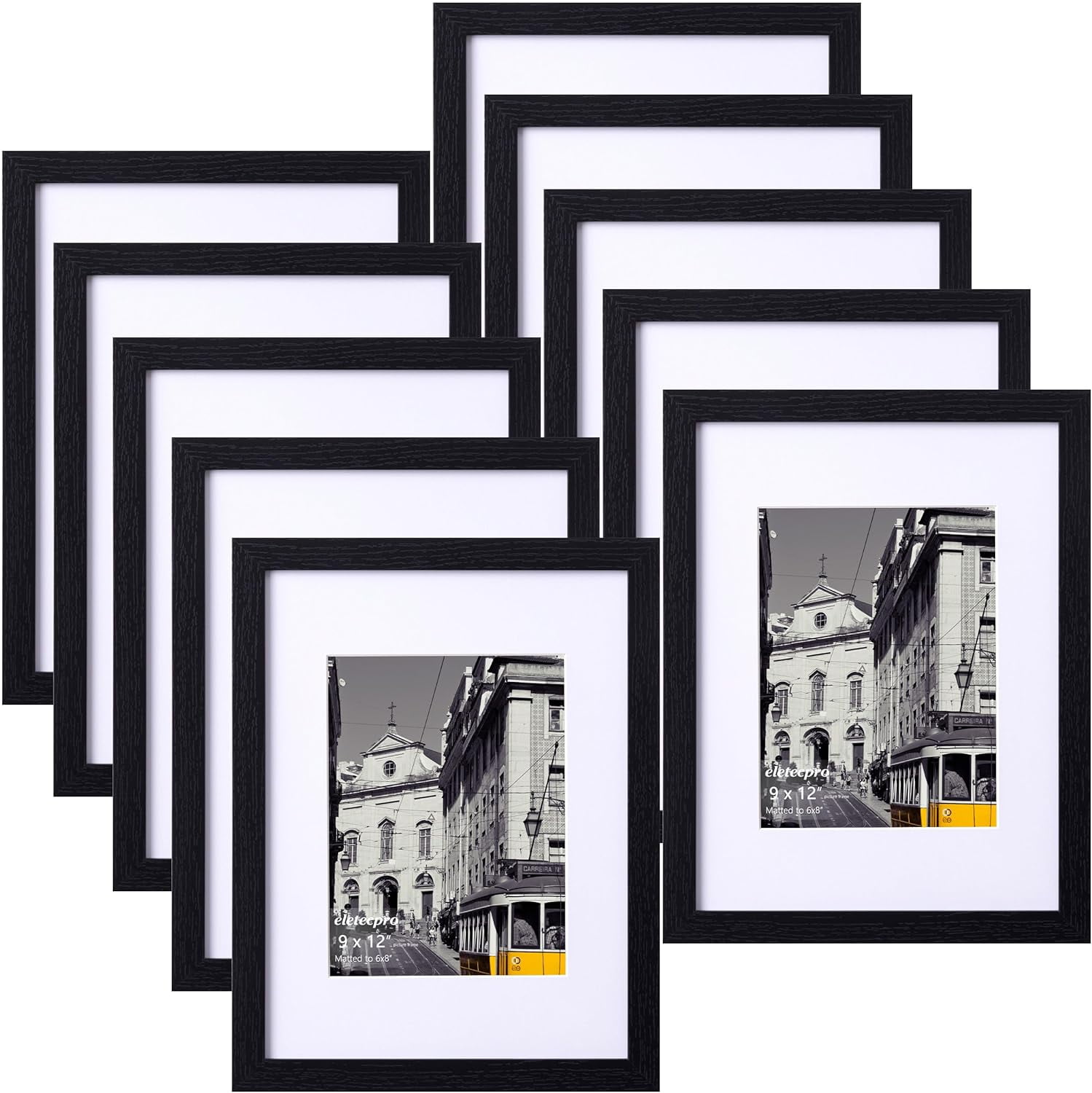 Wellsay 9x12 Picture Frames Set of 10, Picture Frame Collage Wall Decor ...