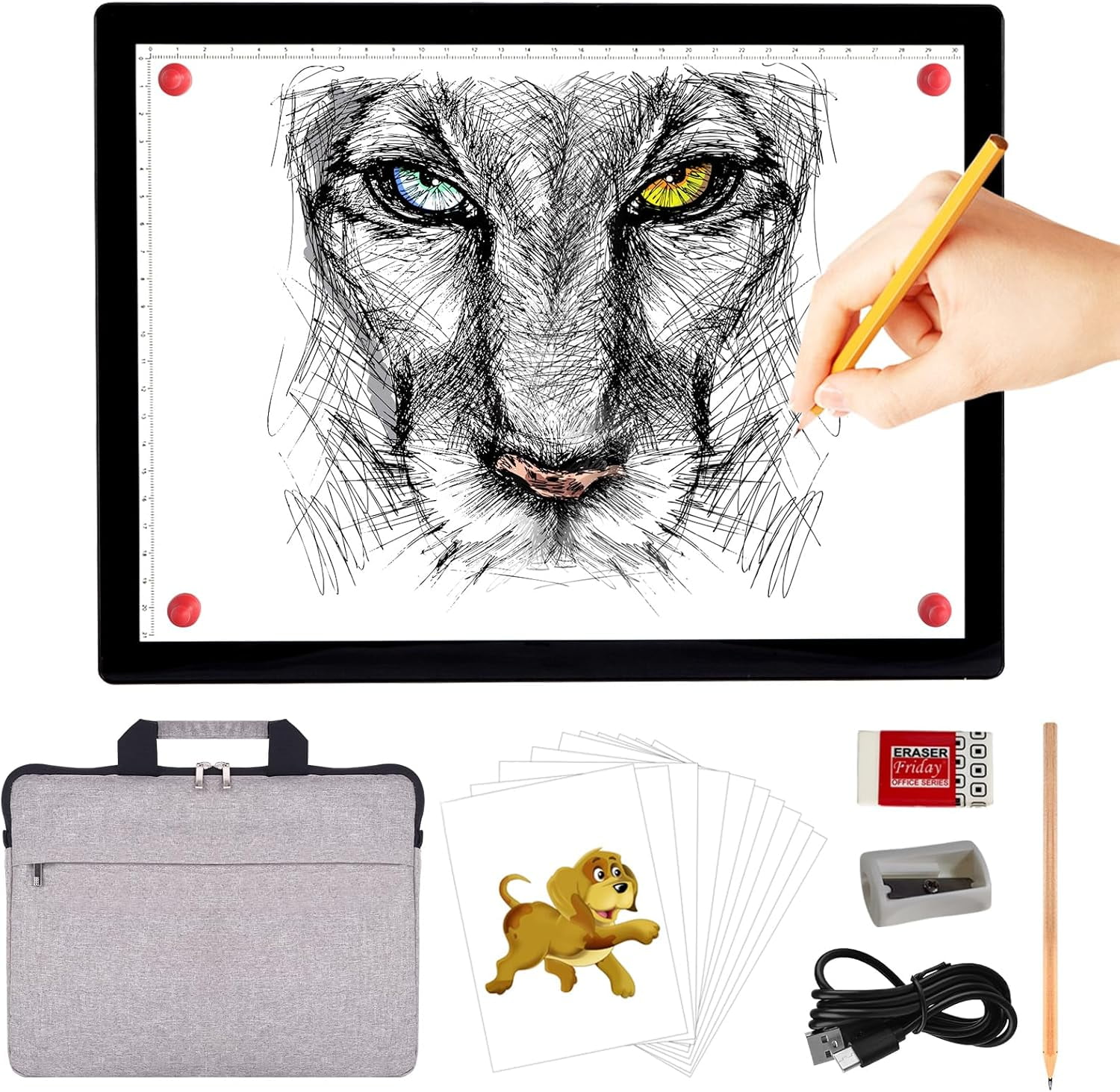 Wellsay A4 Rechargeable Light Pad with Carry Bag, Wireless Magnetic ...
