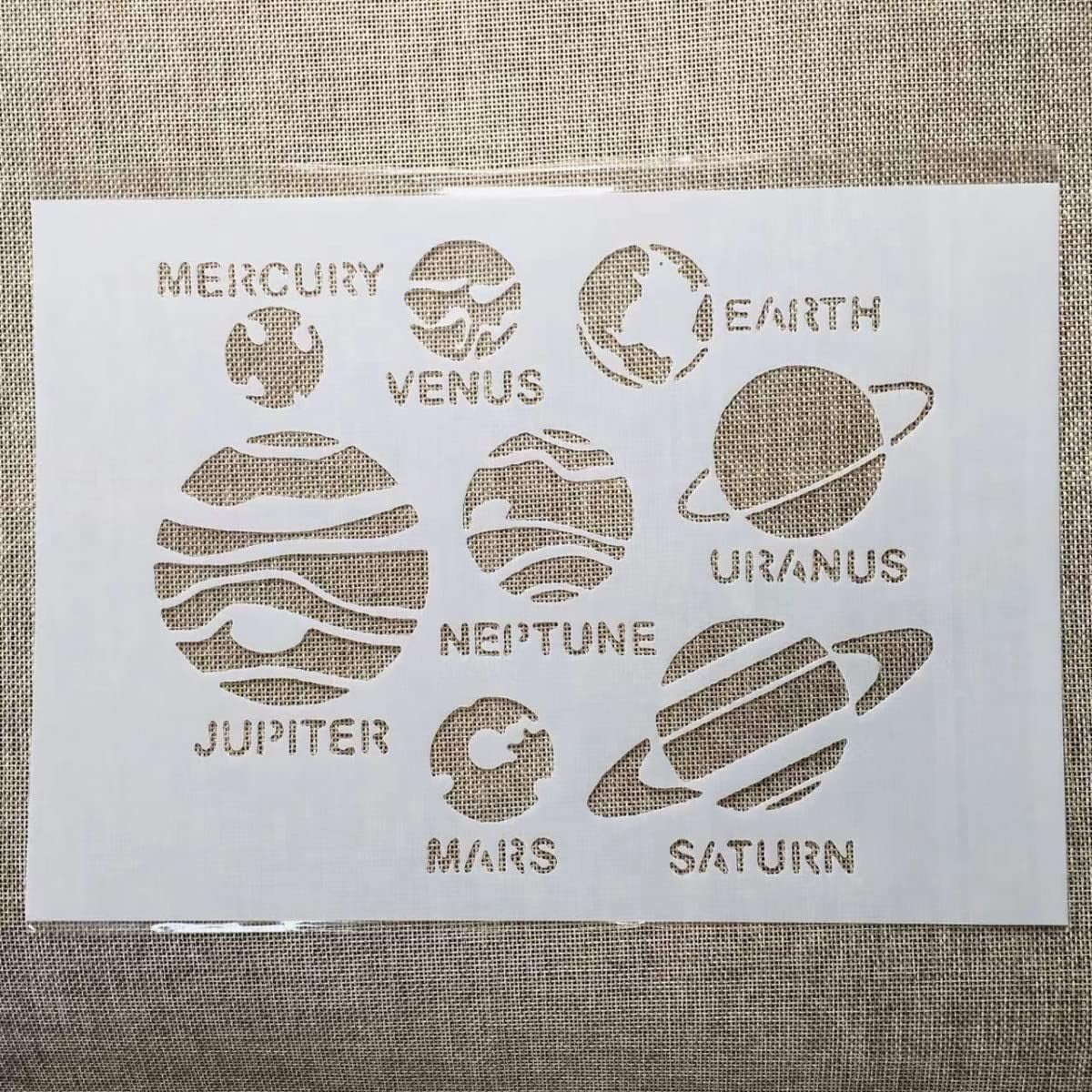 Wellsay A4 Solar System Planets Stencil for Painting on Wood Reusable ...