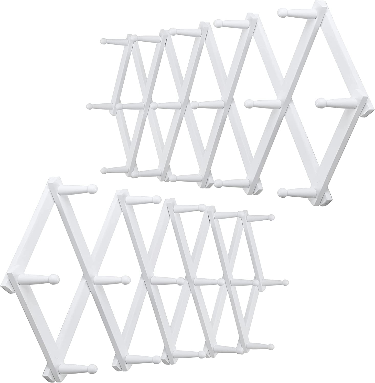 Wellsay Accordion Wall Hanger,Expandable Wooden Coat Rack Wall Mounted ...