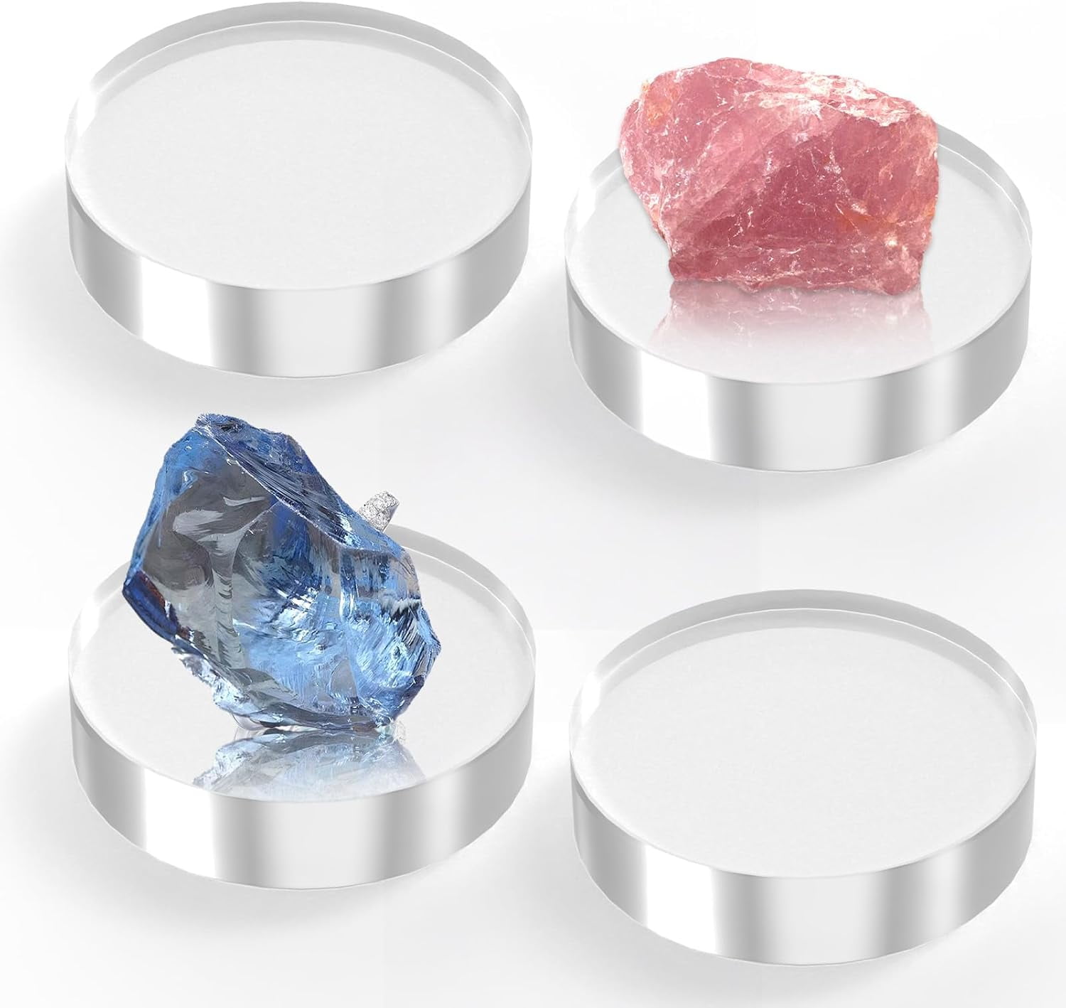 Wellsay Acrylic Blocks 3 X 3 X 1 Inch 4 Pcs Acrylic Base Stand for ...