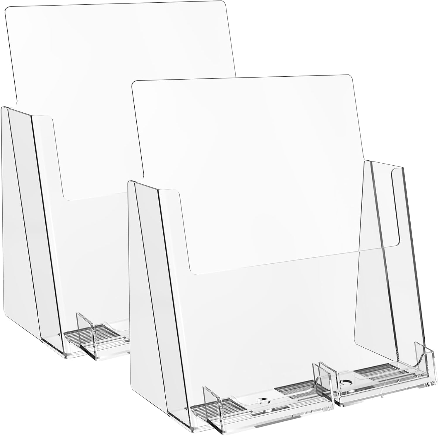 Wellsay Acrylic Brochure Holder 8.5 x 11 with Business Card, Clear ...